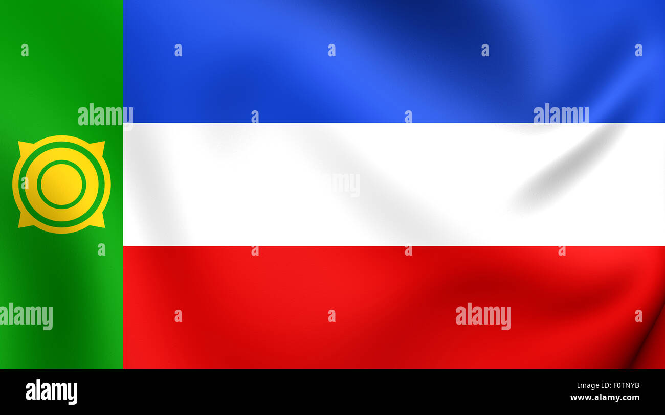 Republic of Khakassia Flag, Russia. Close Up Stock Photo - Alamy
