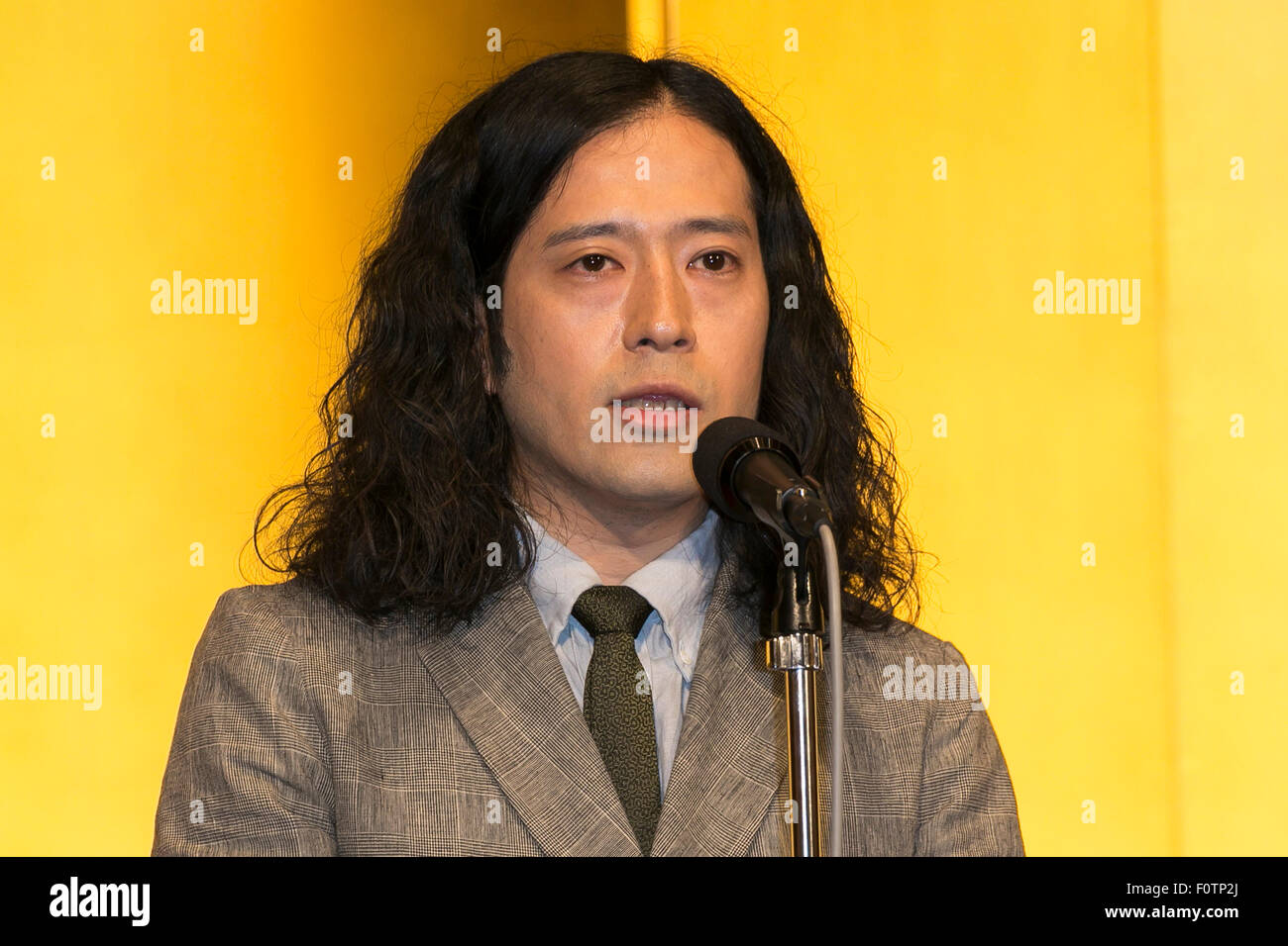 Tokyo, Japan. 21 Aug, 2015. Japanese comedian Naoki Matayoshi speaks ...