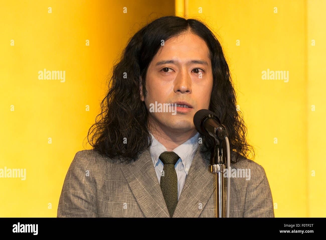 Tokyo, Japan. 21 Aug, 2015. Japanese comedian Naoki Matayoshi speaks ...