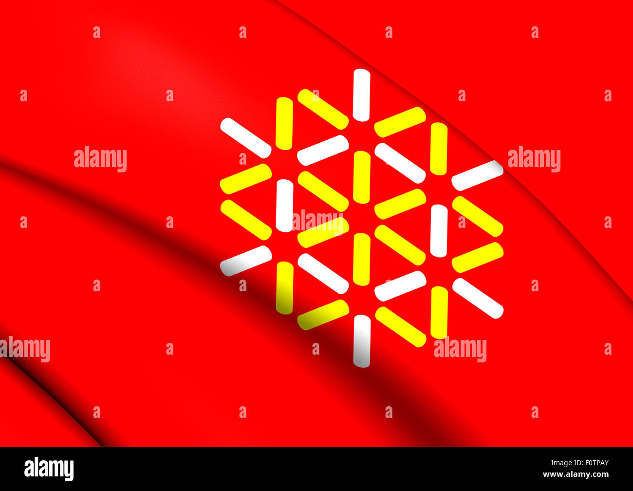 3D Flag of the Languedoc-Roussillon, France. Close Up Stock Photo - Alamy