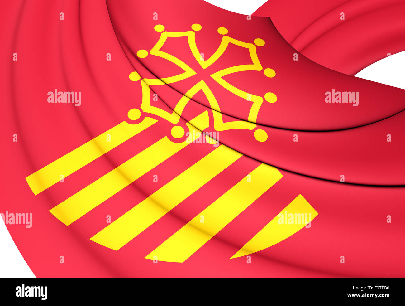 Flag of Languedoc-Roussillon, France. Close Up Stock Photo - Alamy