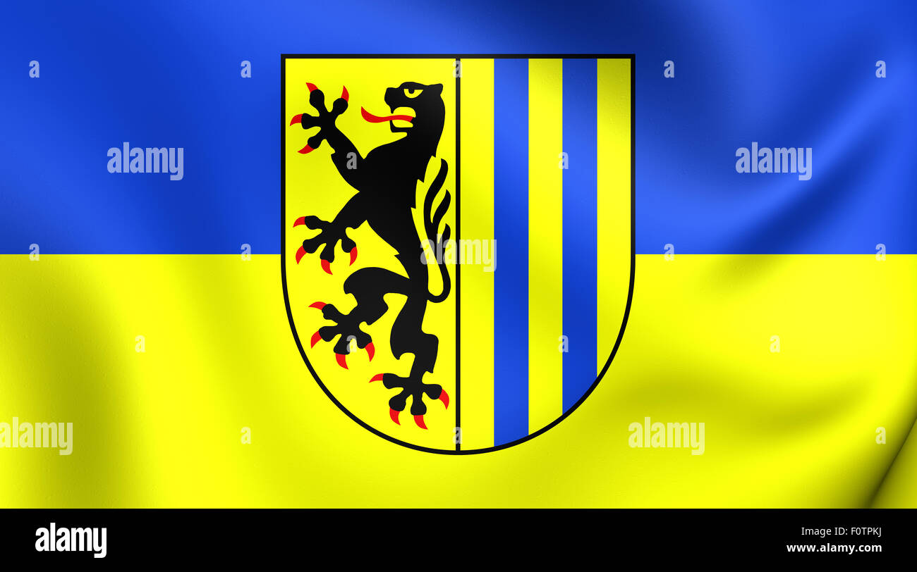 3D Flag of Leipzig, Germany. Close Up Stock Photo - Alamy