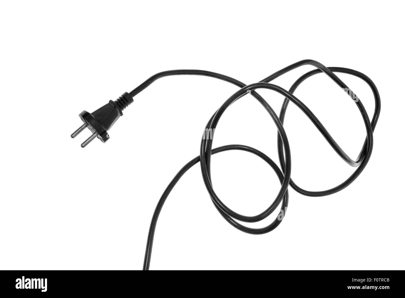 Electric wire cable 220 V. Isolated on White Background Stock Photo - Alamy