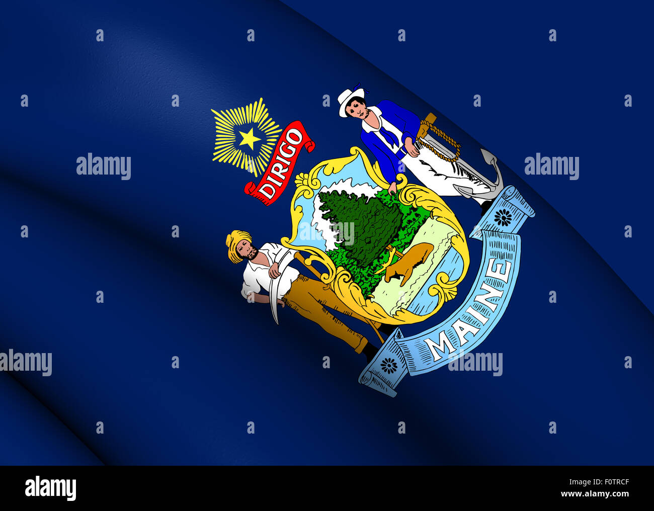 Maine state flag united states hi-res stock photography and images - Alamy