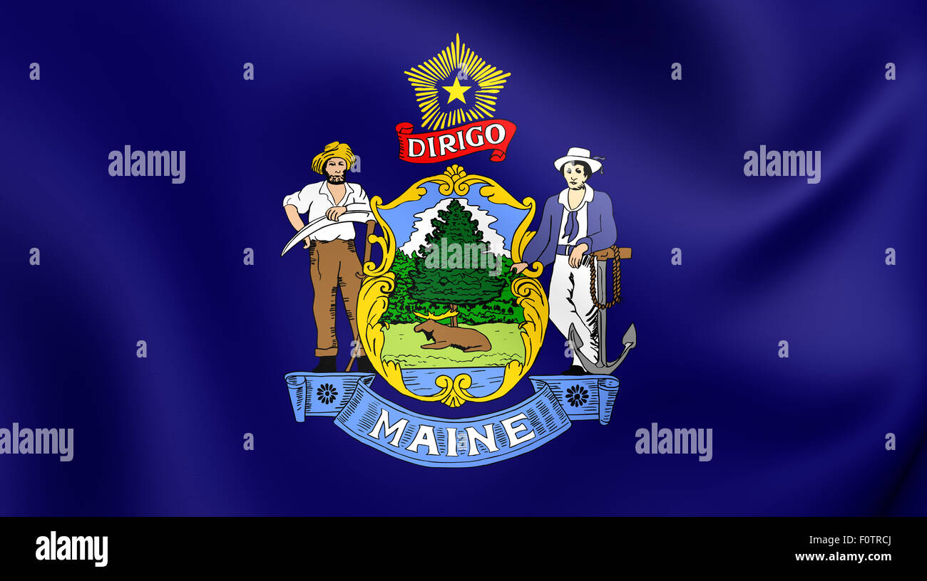 Waving flag maine state hi-res stock photography and images - Alamy