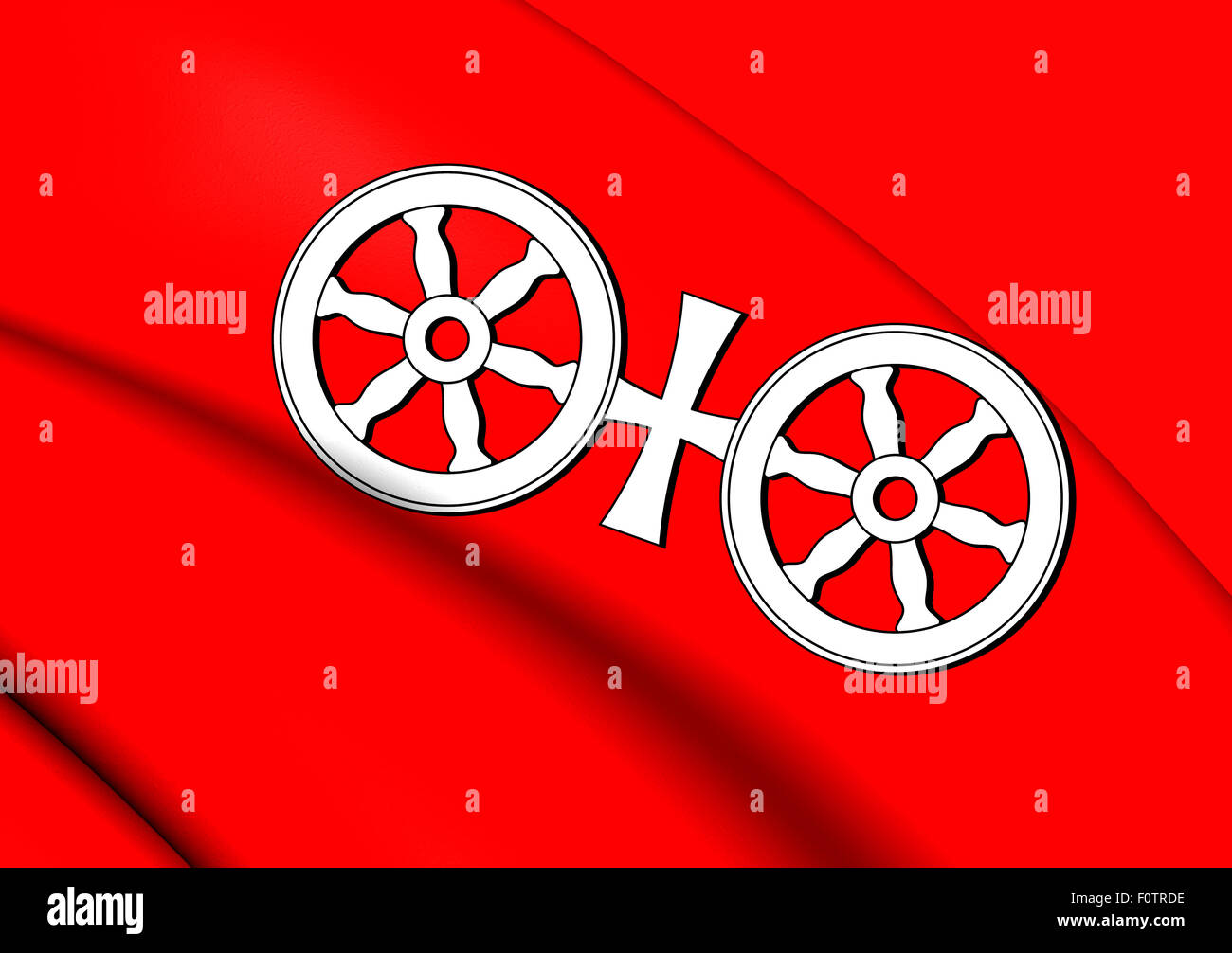 3D Flag of the Mainz, Germany. Close Up Stock Photo - Alamy