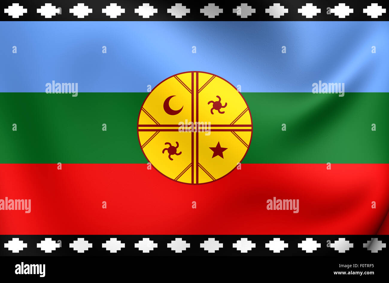 3D Flag of the Mapuche. Close Up Stock Photo - Alamy
