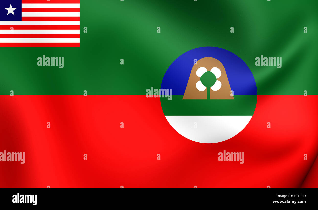3D Flag of the Margibi County, Liberia. Close Up Stock Photo - Alamy