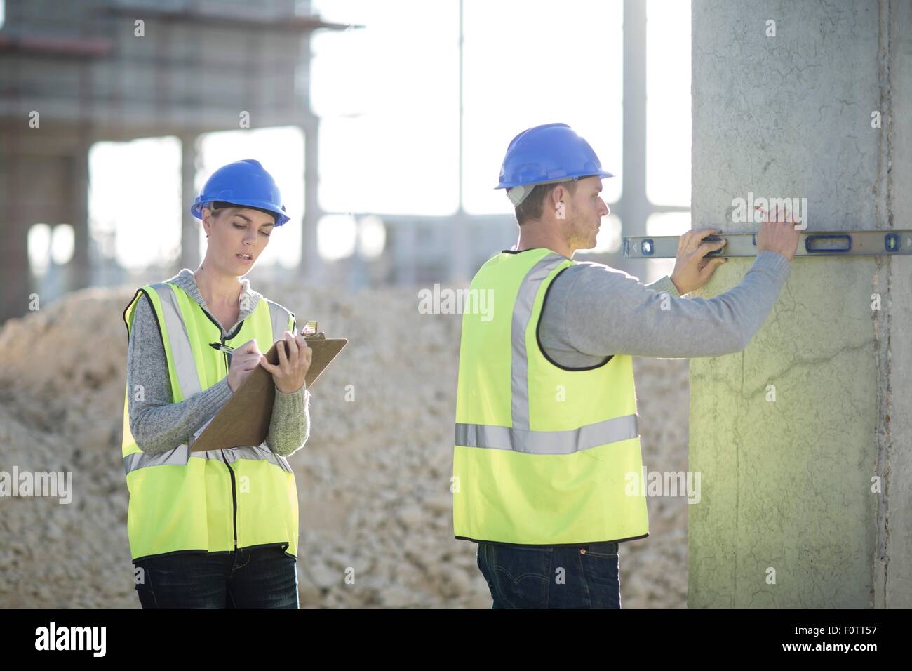 Construction Using Spirit Level On High Resolution Stock Photography ...