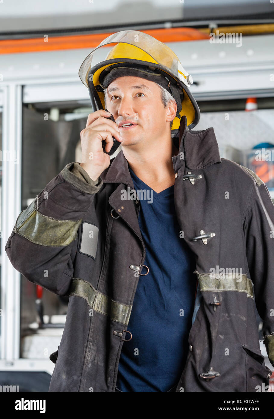 Fire officer talking people hi-res stock photography and images - Alamy