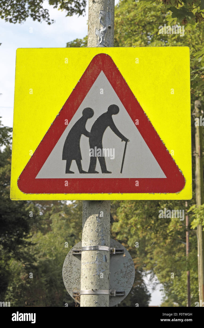 Elderly people road sign hi-res stock photography and images - Alamy