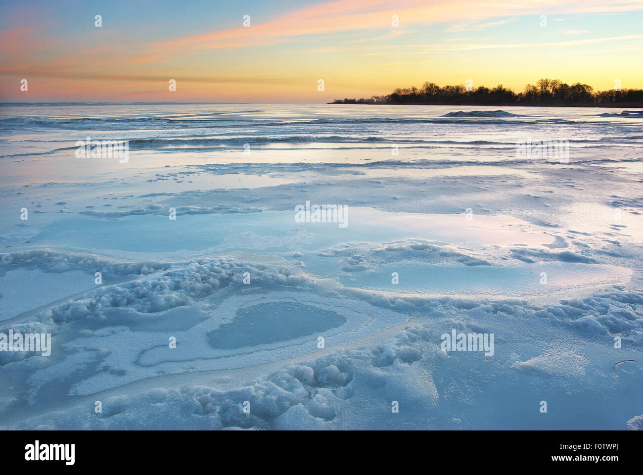 Winter ice landscape. Nature composition Stock Photo - Alamy