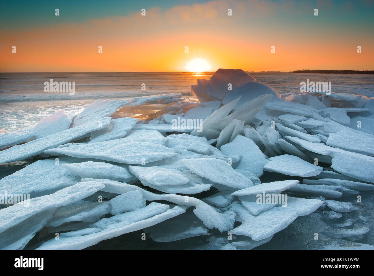 Winter ice landscape. Nature composition Stock Photo - Alamy