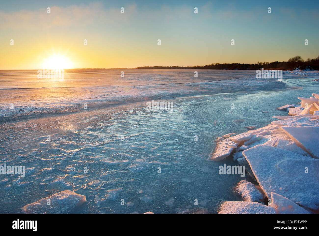 Winter ice landscape. Nature composition Stock Photo - Alamy