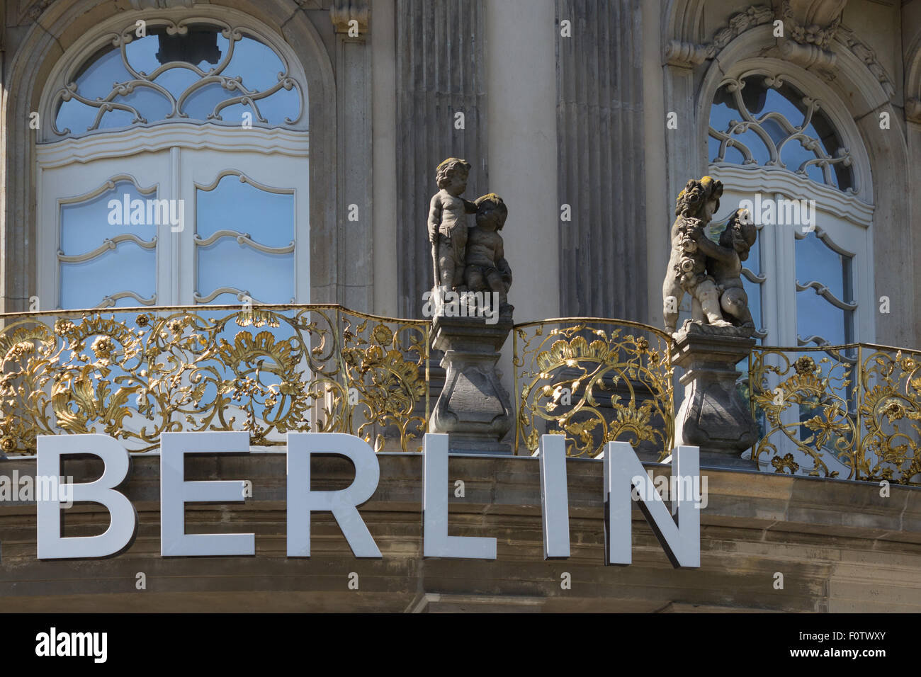 Berlin letters on historic building Stock Photo - Alamy