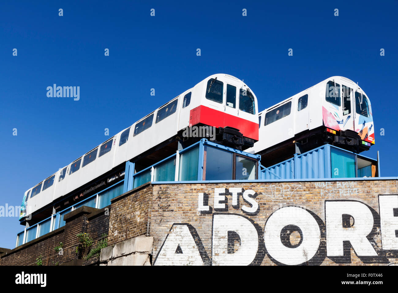 Village Underground's tube train carriage's atop a building on ...