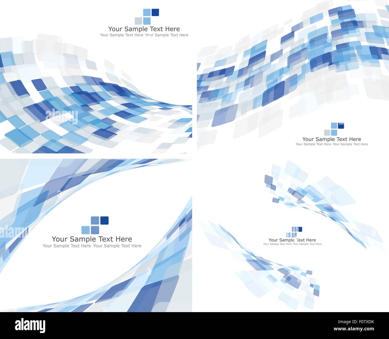Set of 4 Checkered Abstract Backgrounds. Blue color Stock Vector Image ...