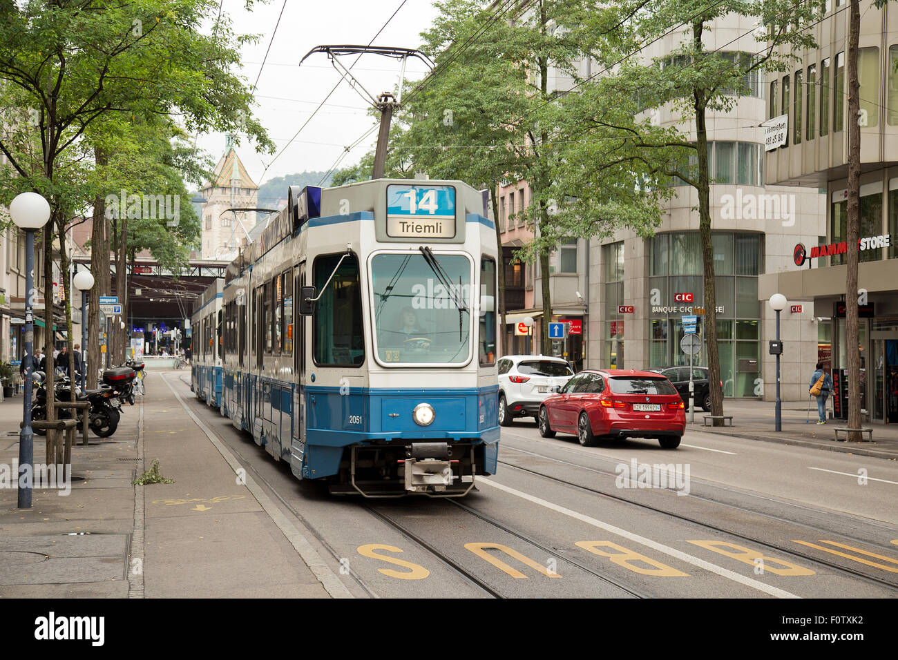 tram in Zurich Switzerland Stock Photo - Alamy