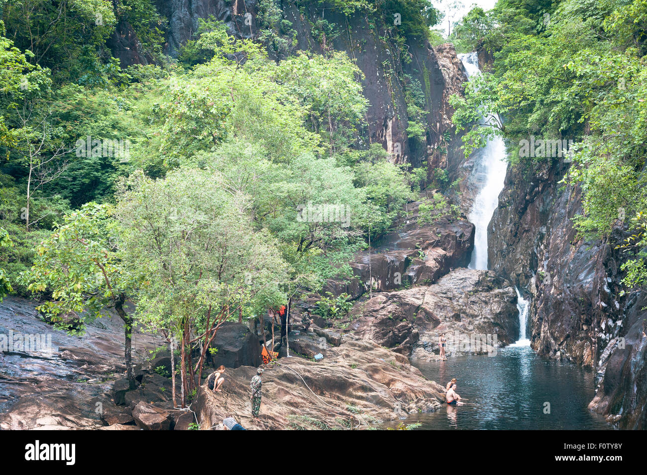 Khlong Phlu Waterfall, Koh Chang, Thailand Stock Photo - Alamy