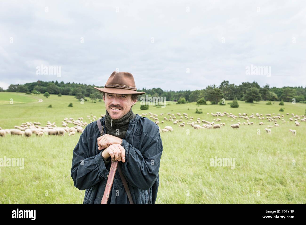 Portrait of farmer in field Stock Photo - Alamy