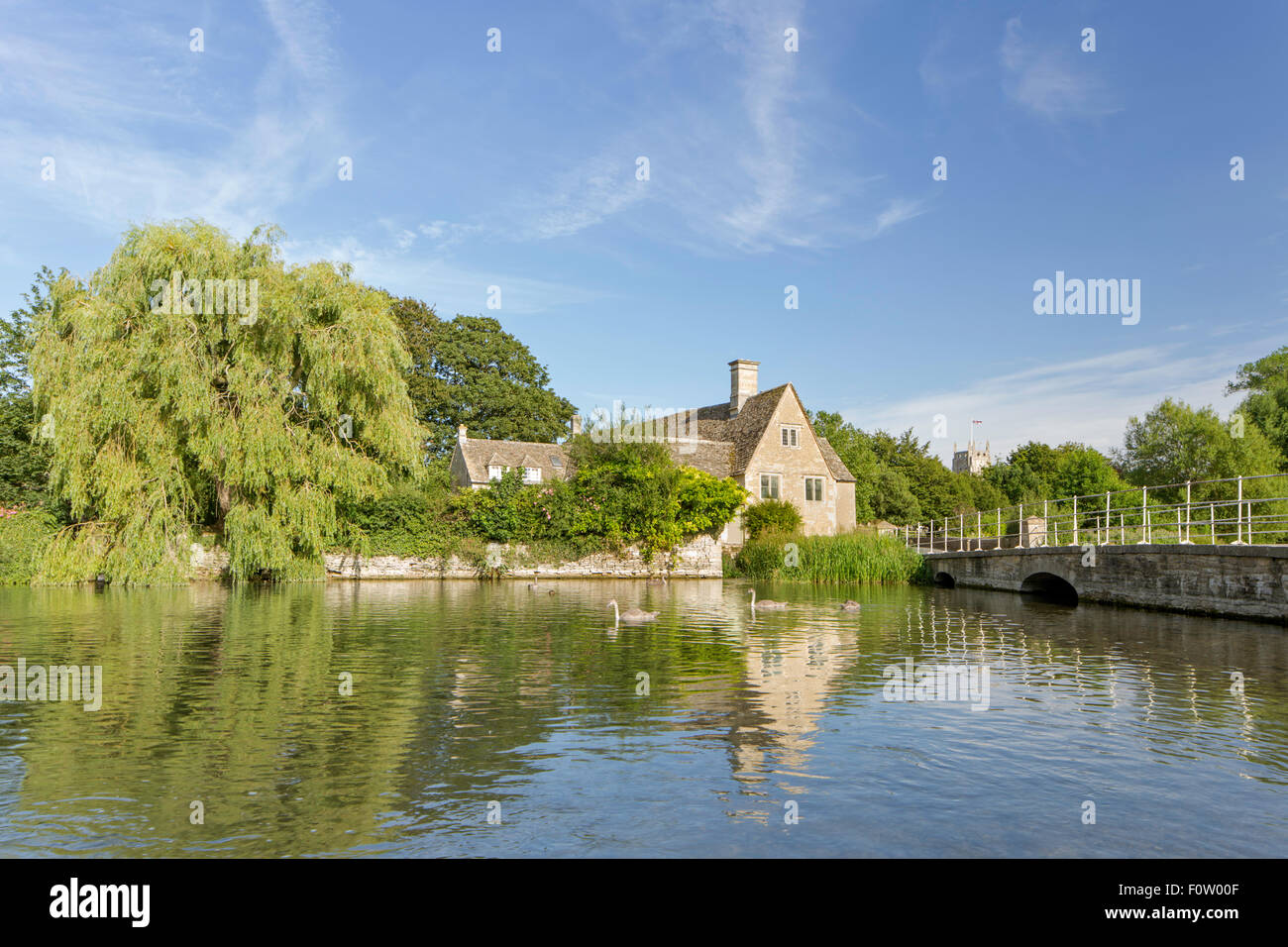 Fairford Mill on the River Coln, in the Cotswold market town of ...
