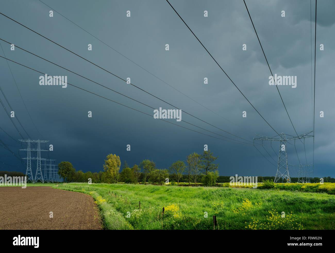 Power lines view hi-res stock photography and images - Alamy