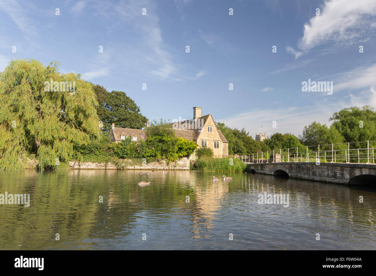 Fairford Mill on the River Coln, in the Cotswold market town of ...