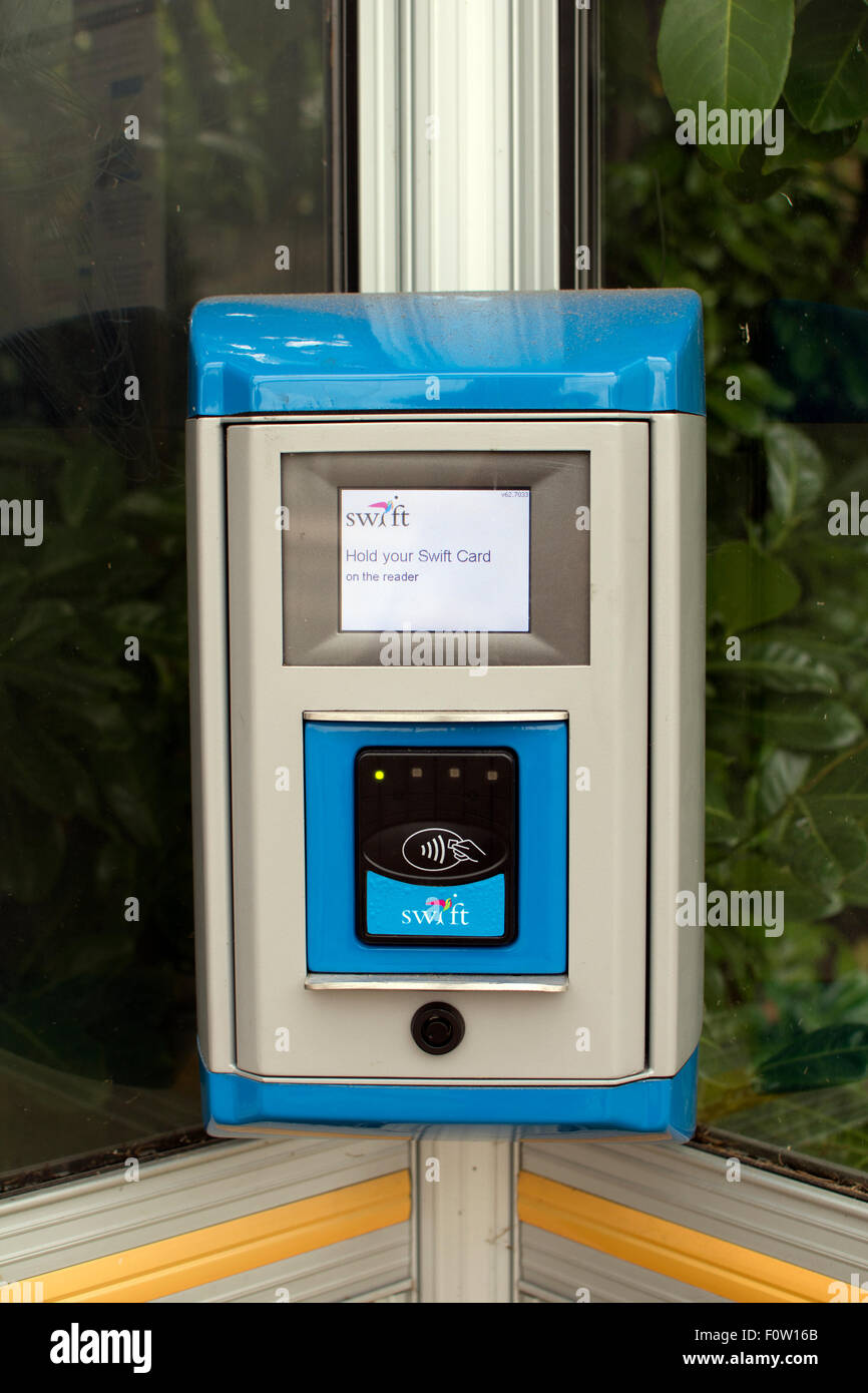 Swift Card reader, Solihull bus station, West Midlands, England, UK ...