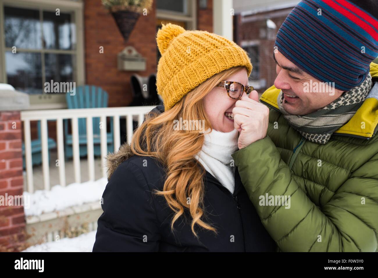 Mature caucasian couple in yellow hi-res stock photography and images ...
