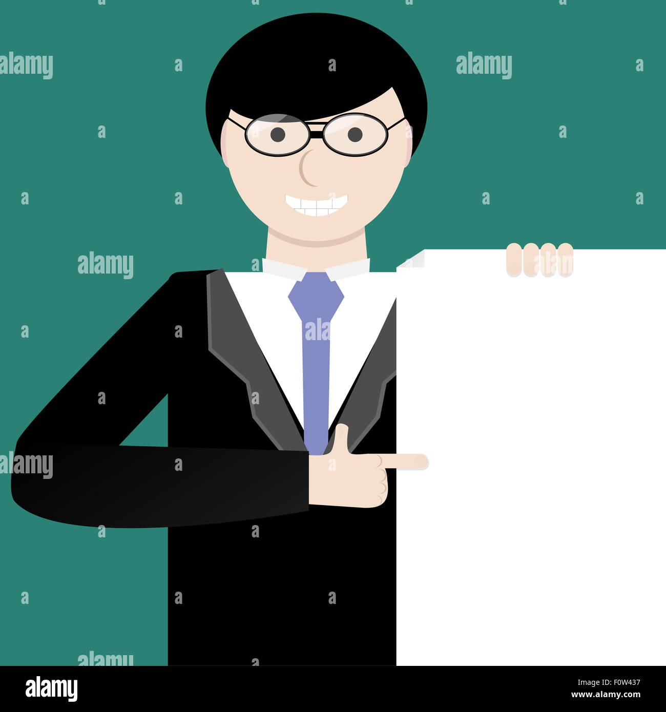 Young businessman showing a project idea. Offer cooperation contract ...