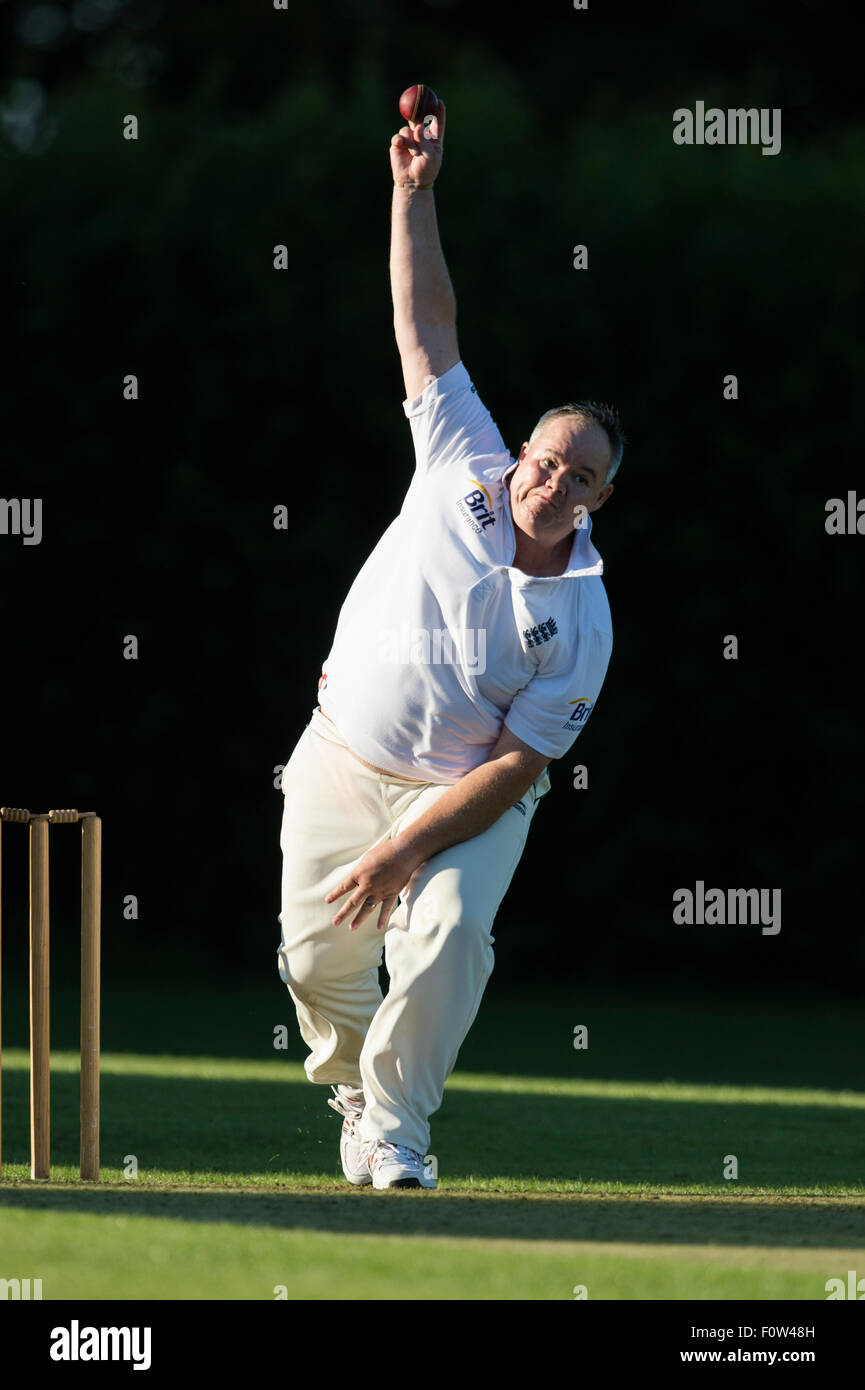 Cricket, bowler in action Stock Photo - Alamy