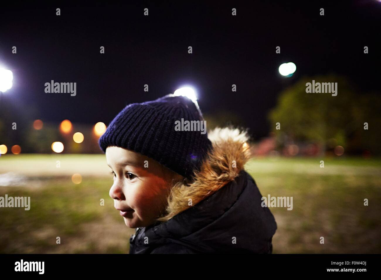 Boy playing in park Stock Photo - Alamy