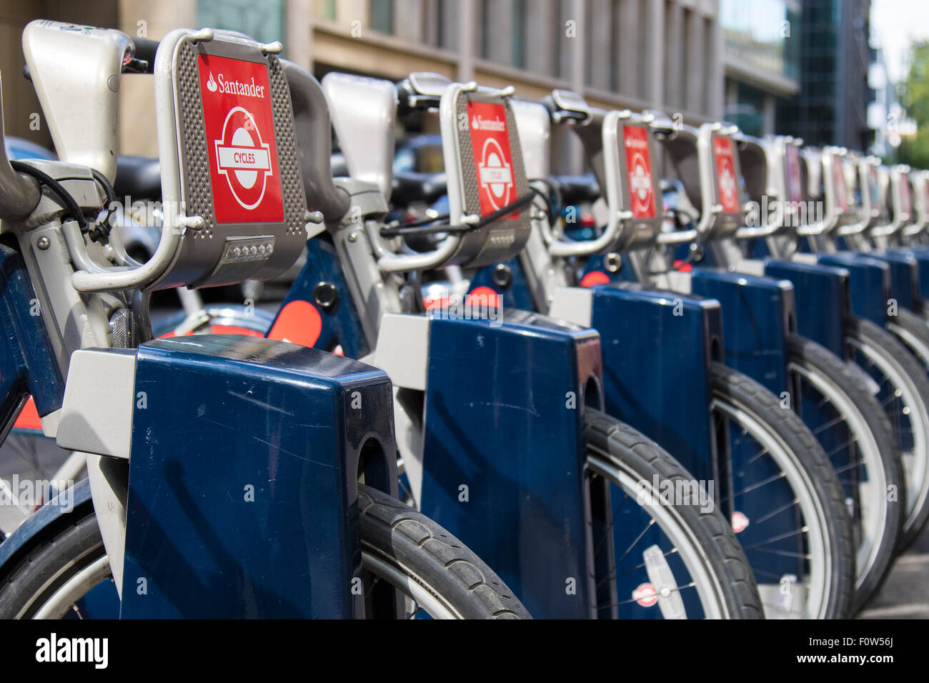 Transport For London's cycle hire scheme, sponsored by Sanatander ...