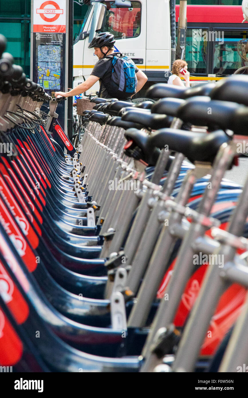 Transport For London's cycle hire scheme, sponsored by Sanatander ...