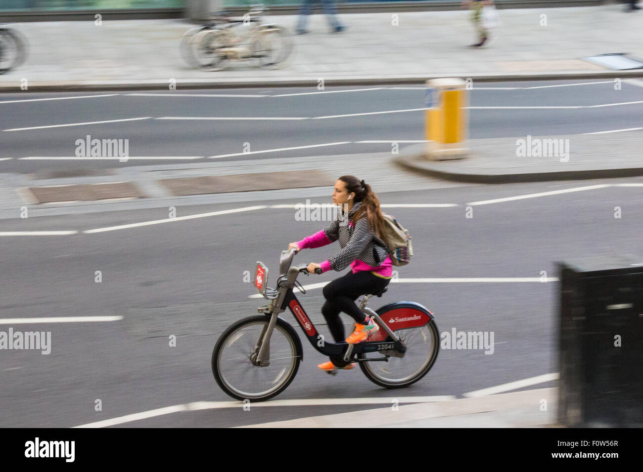 Transport For London's cycle hire scheme, sponsored by Sanatander ...