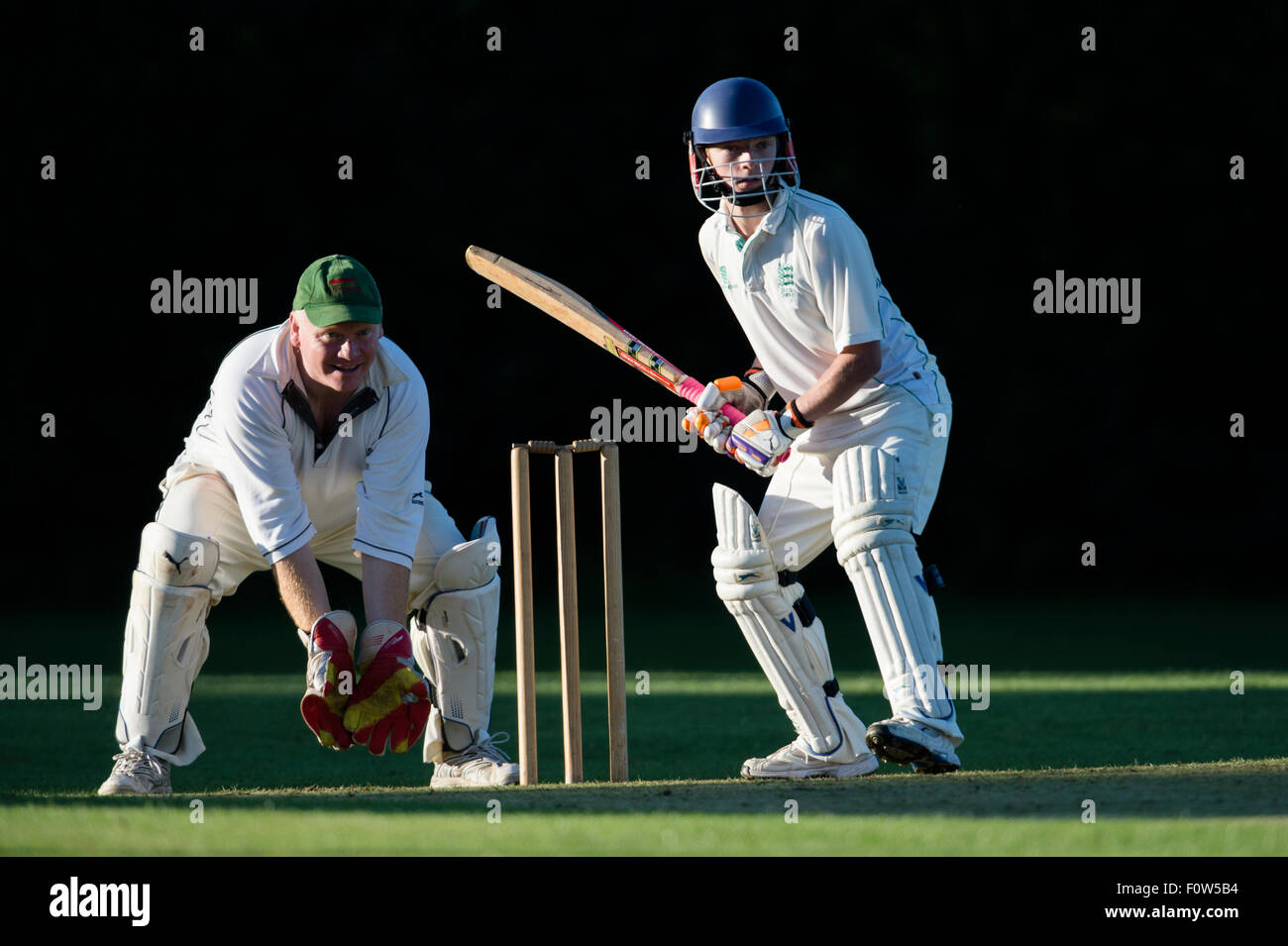 Cricket action stumps hi-res stock photography and images - Alamy