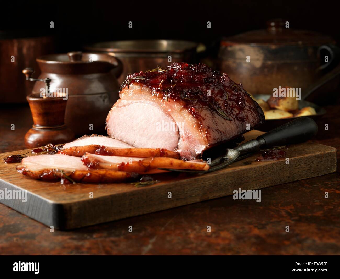 Carved pork loin Stock Photo - Alamy