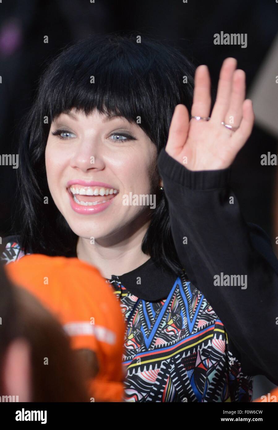 New York, NY, USA. 21st Aug, 2015. Carly Rae Jepsen on stage for NBC ...