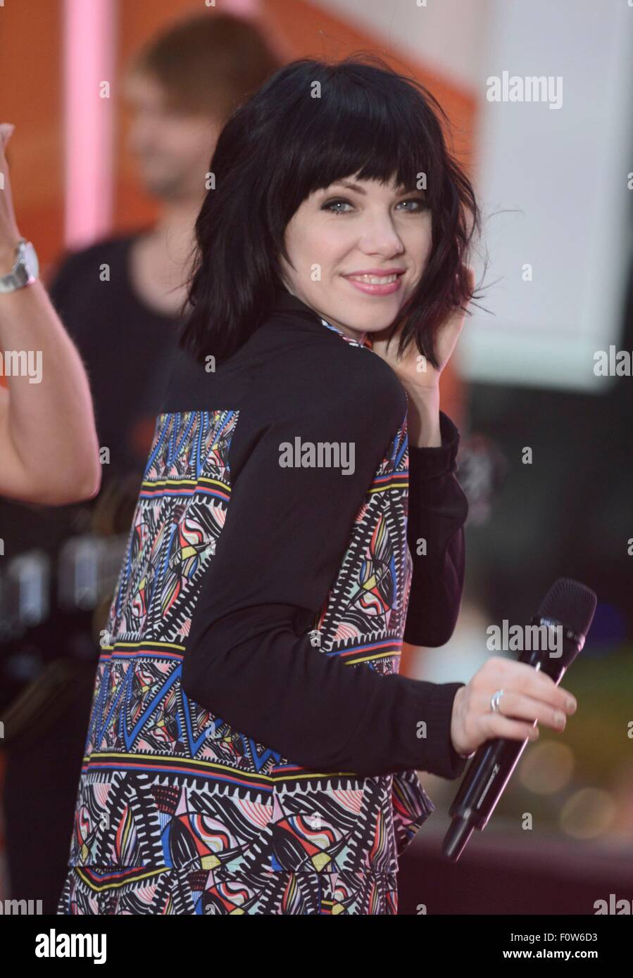 New York, NY, USA. 21st Aug, 2015. Carly Rae Jepsen on stage for NBC ...