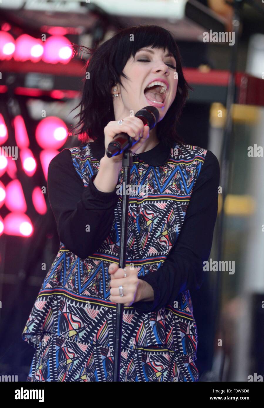New York, NY, USA. 21st Aug, 2015. Carly Rae Jepsen on stage for NBC ...