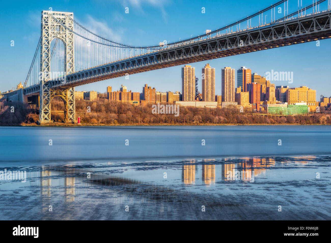 George Washington Bridge New York City Reflections Stock Photo - Alamy