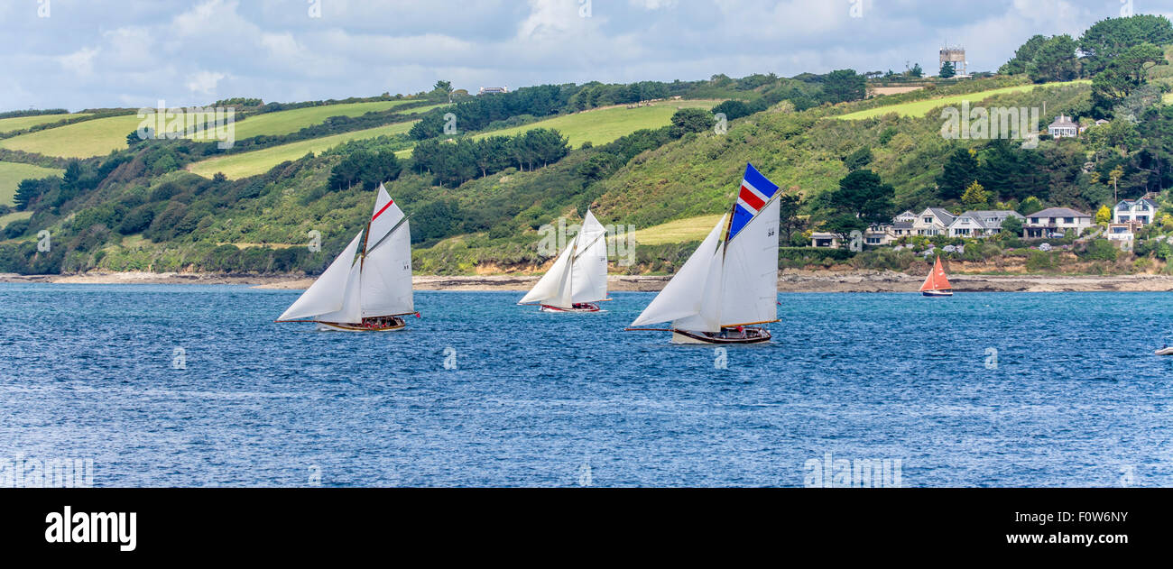 Sailing boats off Falmouth in Cornwall, UK Stock Photo - Alamy