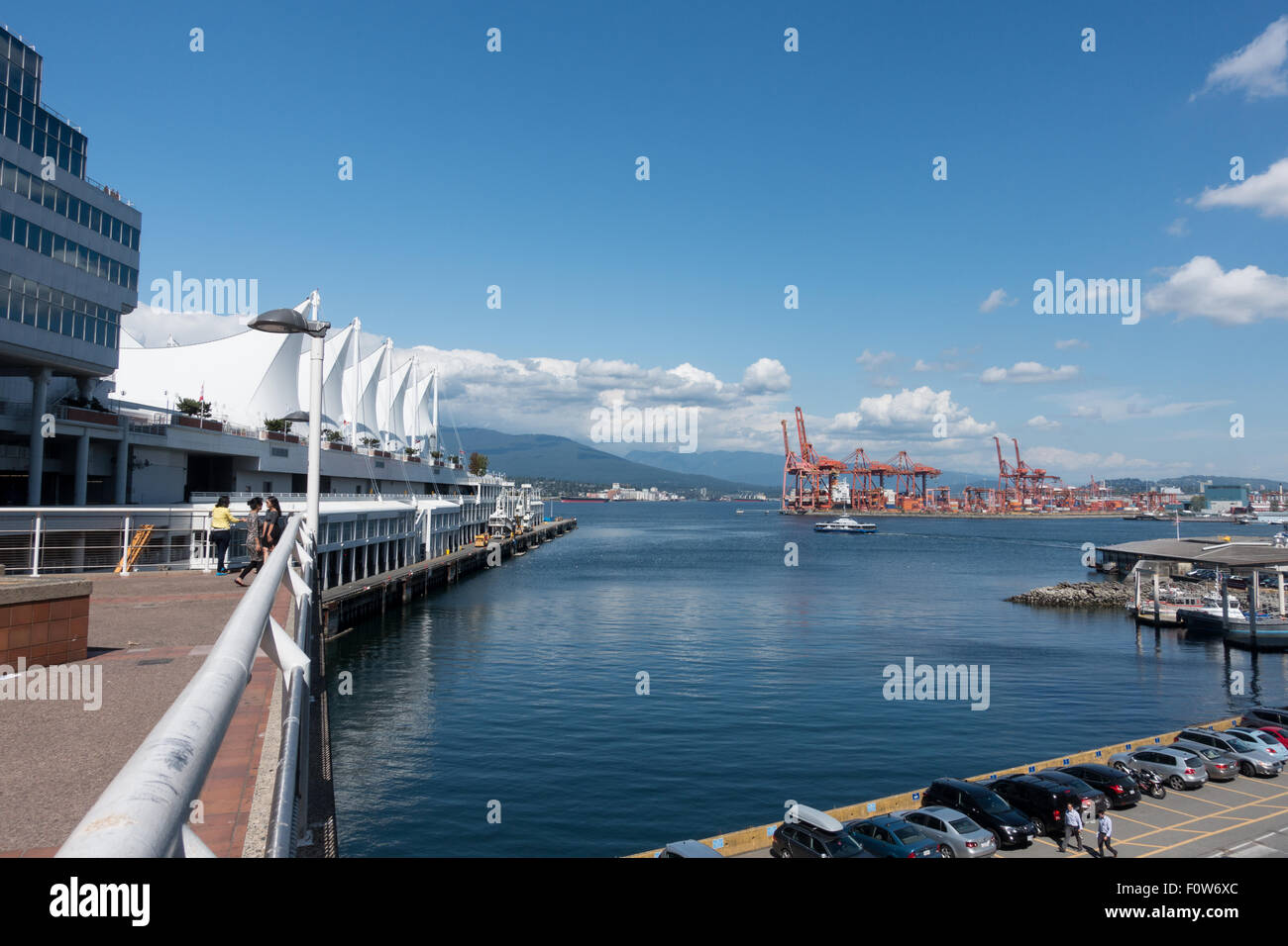 Canada Place and Container docks, Vancouver port Stock Photo - Alamy