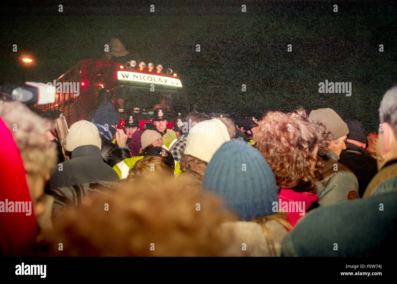 Live animal export protests at Shoreham Harbour in West Sussex Stock ...