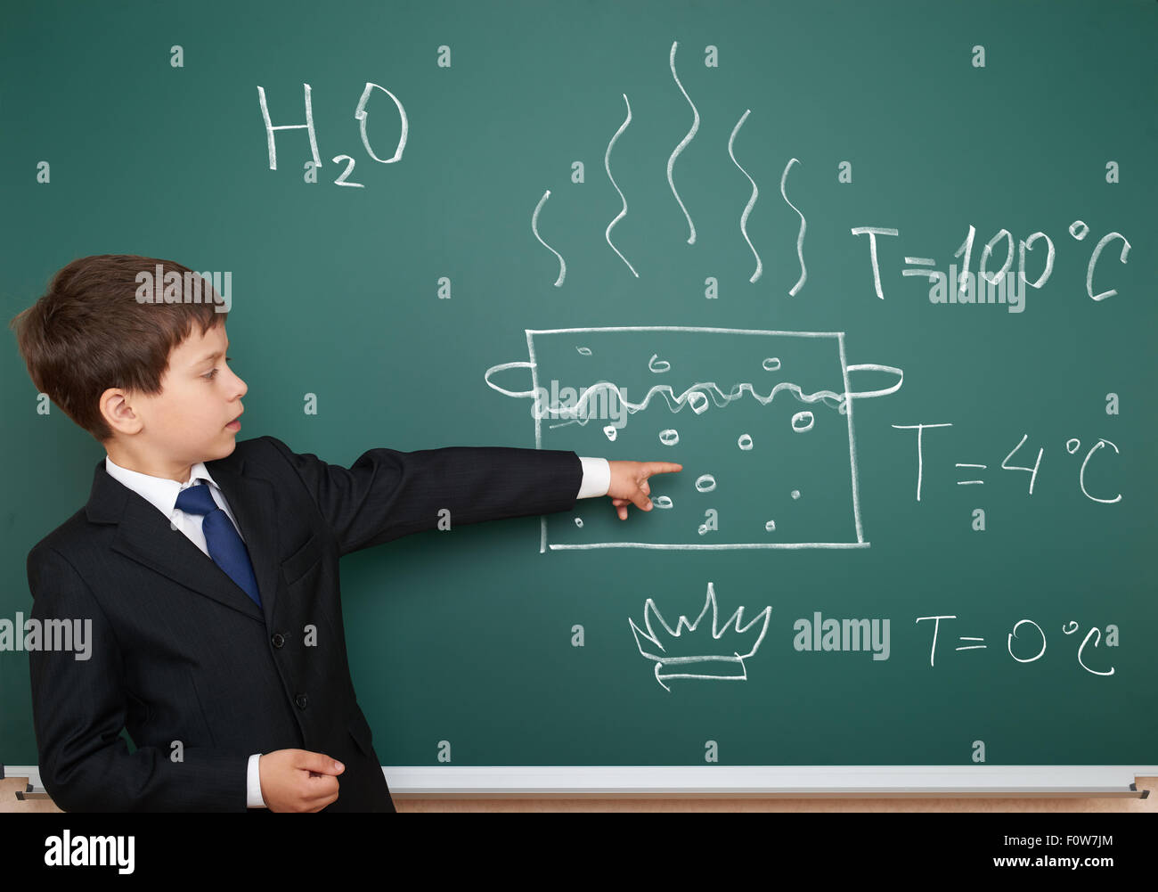 school boy show physical phenomenon hot water boil Stock Photo - Alamy