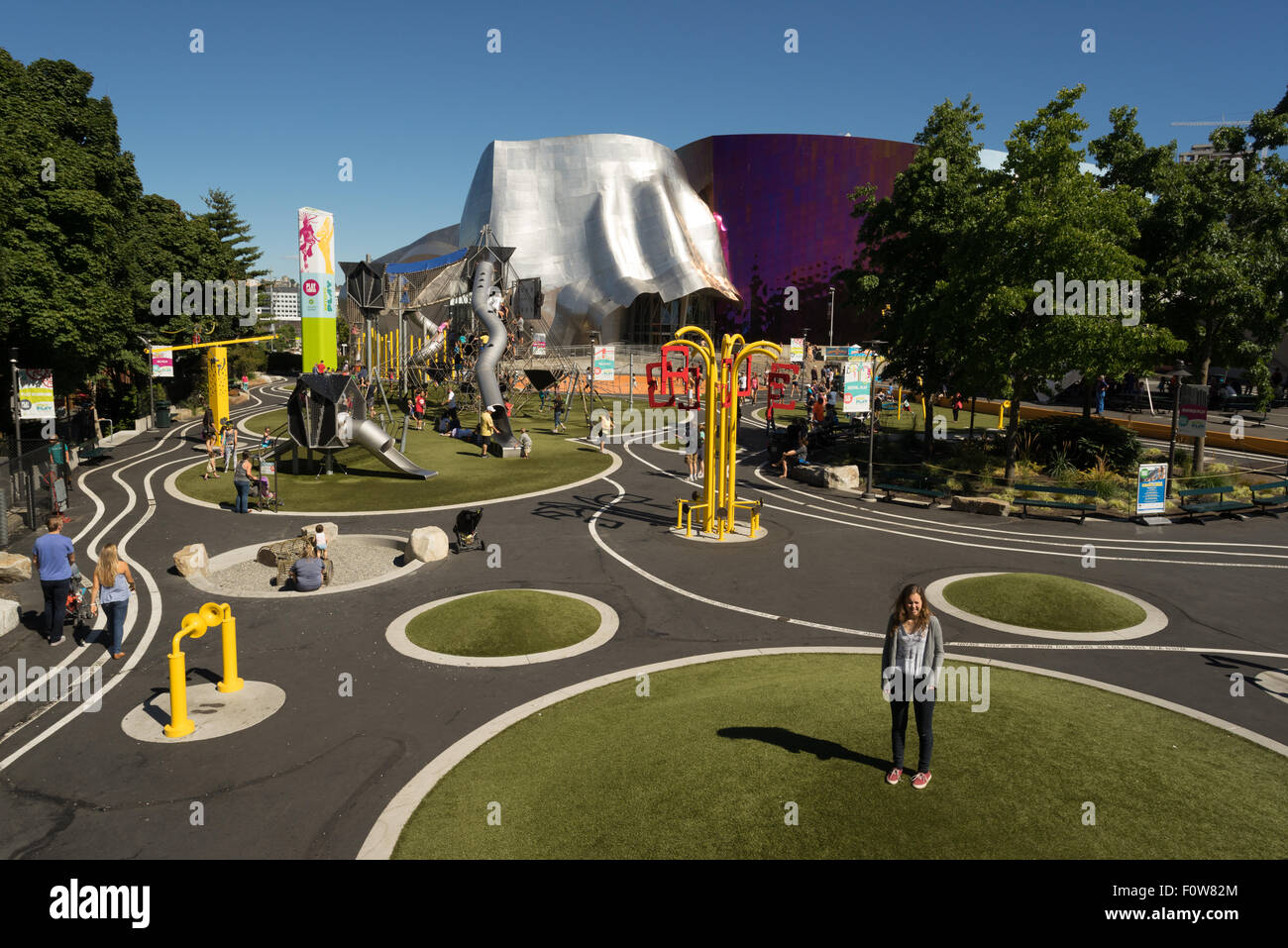 Artists at Play Playground, Seattle Center, Seattle, Washington Stock ...