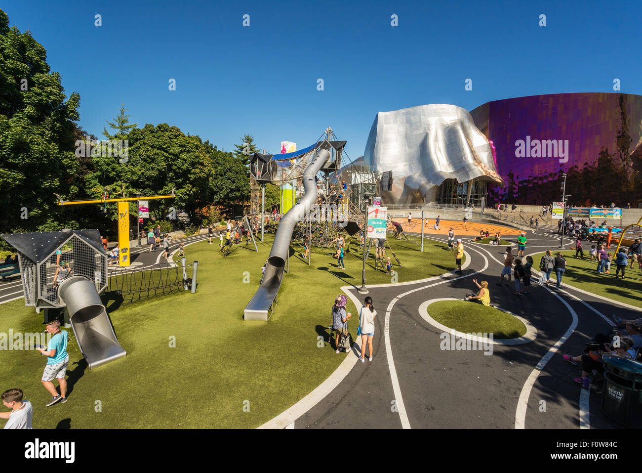 Artists at Play Playground, Seattle Center, Seattle, Washington Stock ...