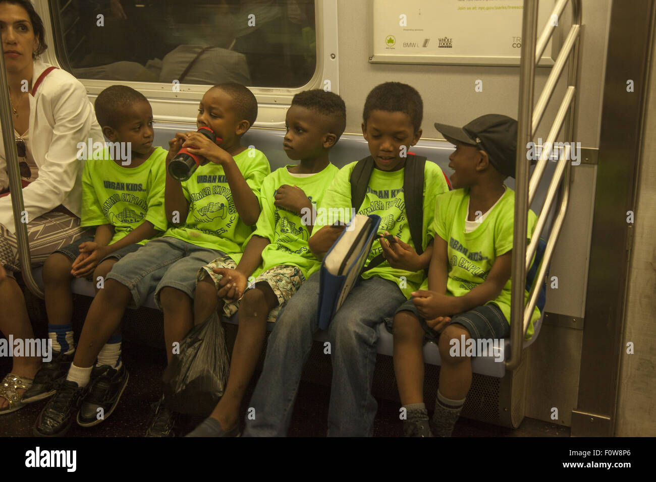Children riding new york subway hi-res stock photography and images - Alamy