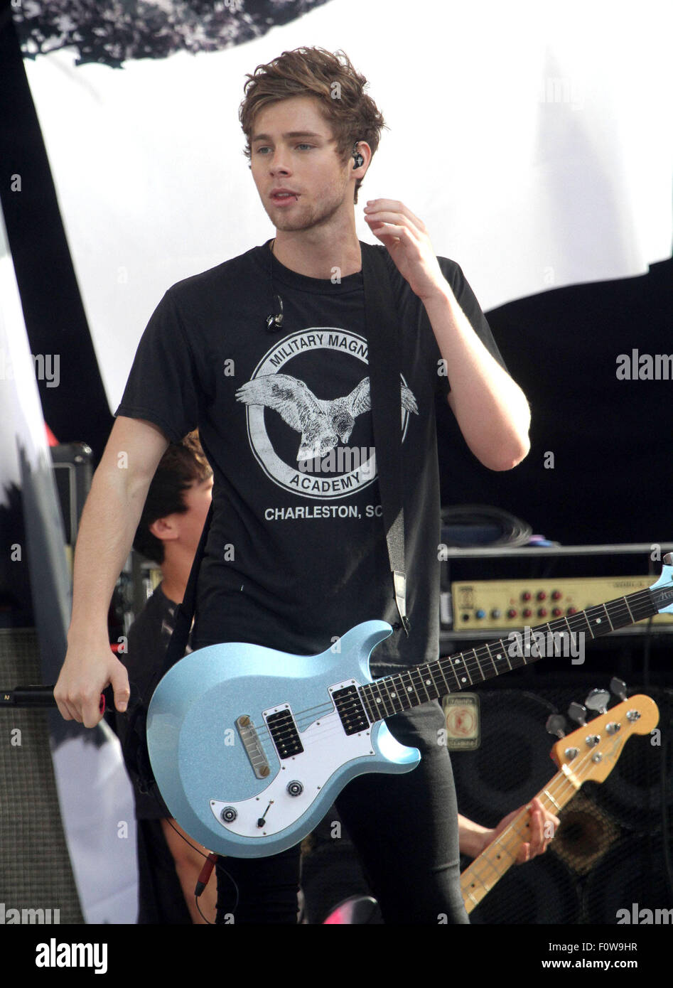 New York, USA. 21st Aug, 2015. Musician LUKE HEMMINGS from the band 5 ...