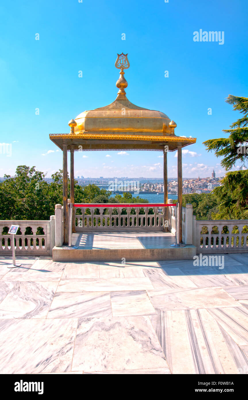 The gilded İftar Pavilion, also known as İftar Kiosk or İftar bower ...